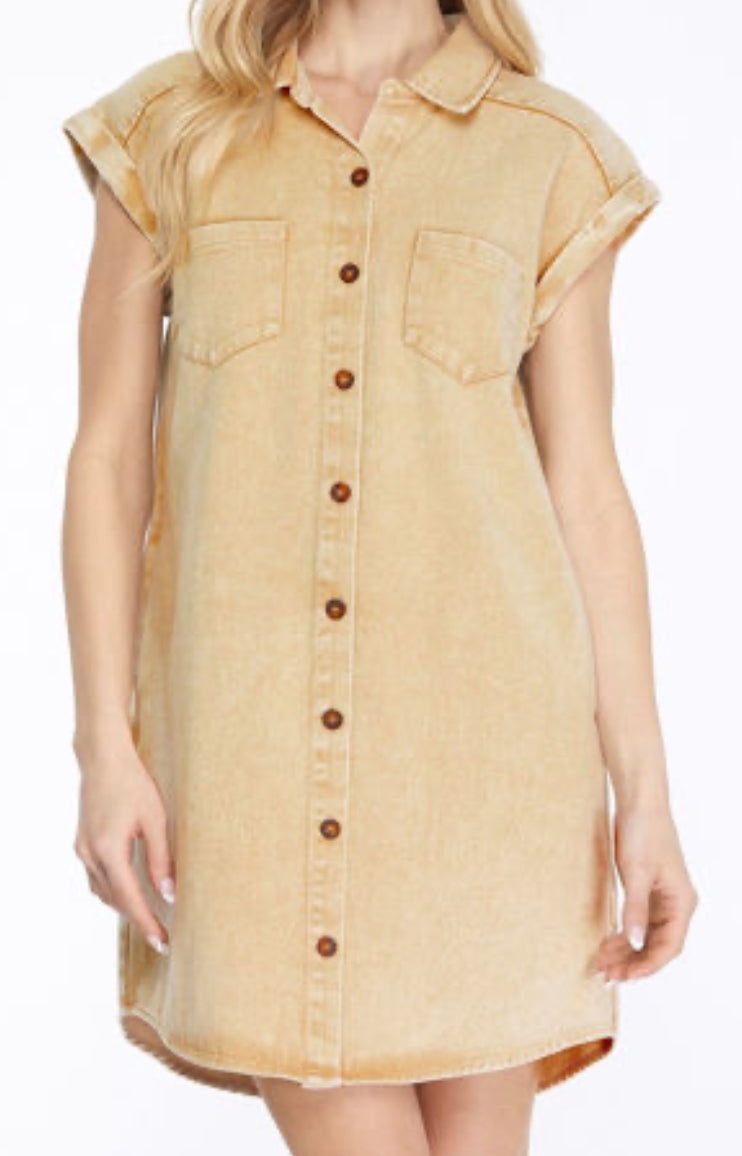 Taupe Denim Dress – A Perfect Bloom